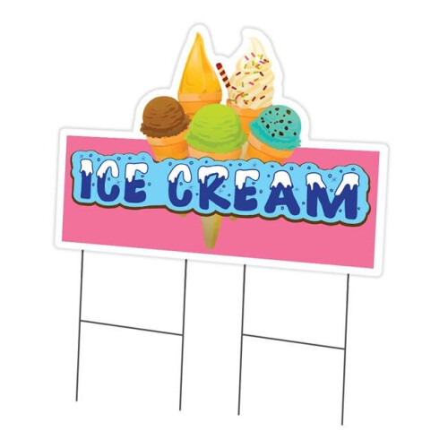SignMission C-DC-2436-DS-Ice Cream19 24 x 36 in. Yard Sign & Stake ...