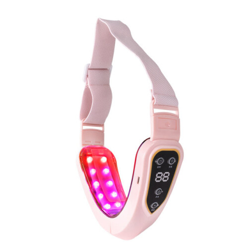 (pink) V Face Shape Face Lifting EMS Facial Slimming Massager Double ...