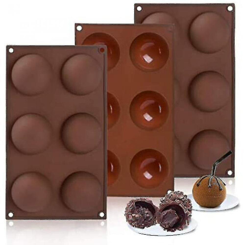 Half Ball Sphere Silicone Cake Mold, 6 Holes Shape Half Sphere Mold ...