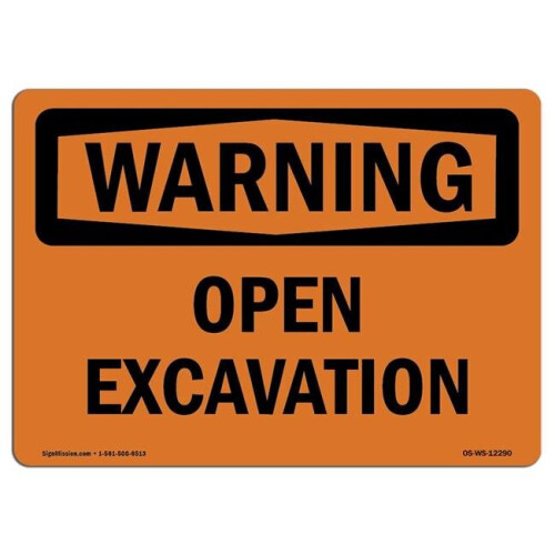 SignMission OS-WS-A-1218-L-12290 12 x 18 in. OSHA Warning Sign - Open ...