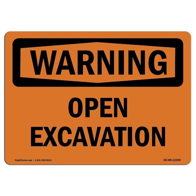 SignMission OS-WS-A-1218-L-12290 12 x 18 in. OSHA Warning Sign - Open ...