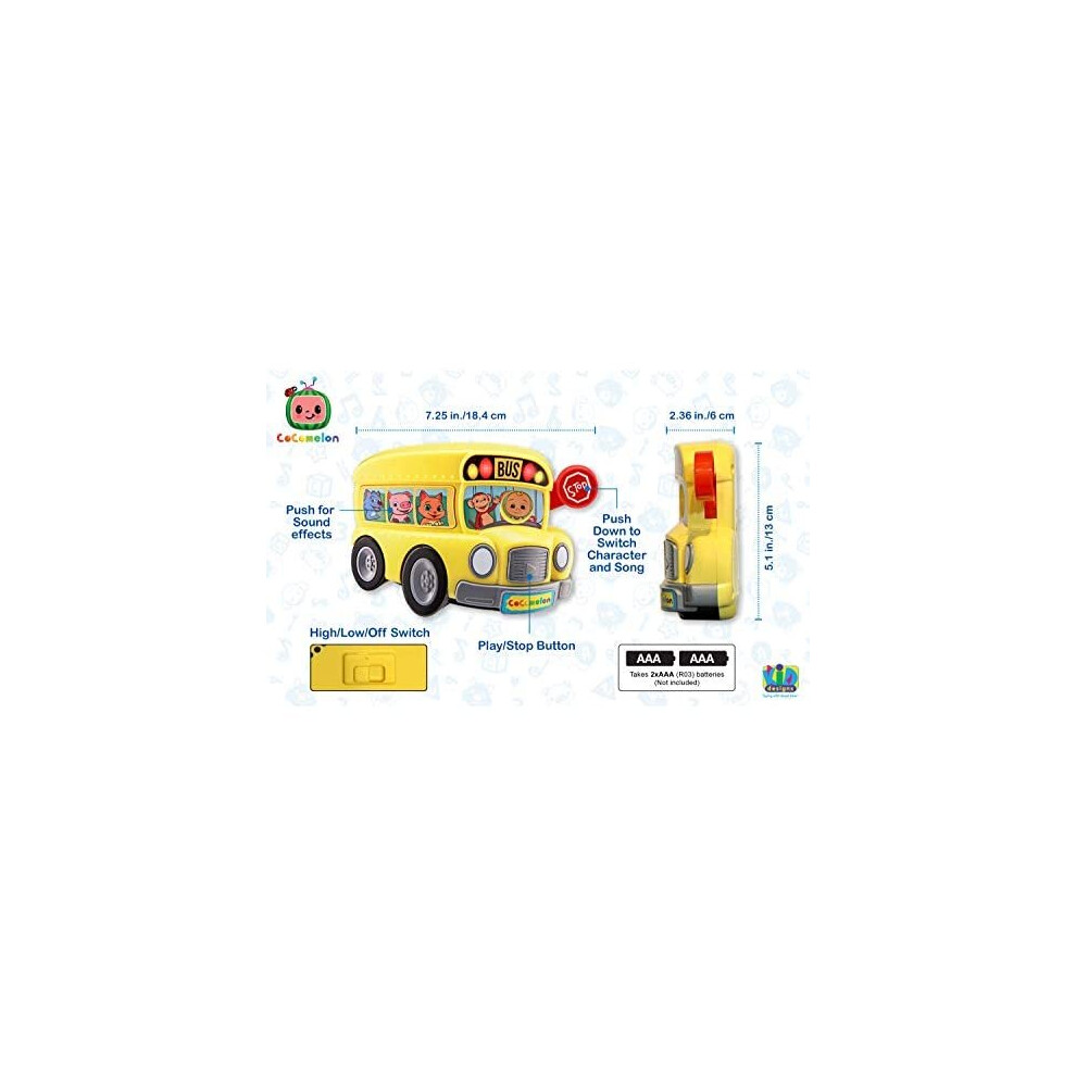 Cocomelon Musical Bus for Kids - Yellow School Bus with Built-in ...