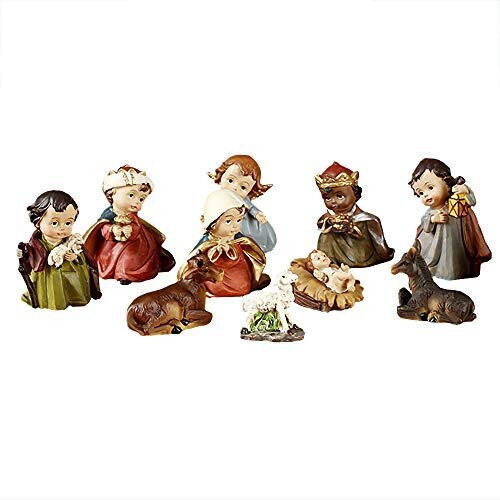 Coslike Traditional Nativity Scene, Elegant Profile Nativity Set, Resin ...