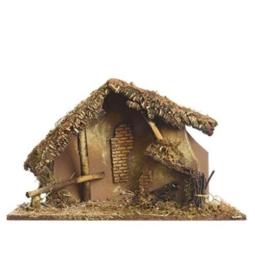 KAE Tabletop Christmas Bethlehem Stable Backdrop Scene with Moss and ...