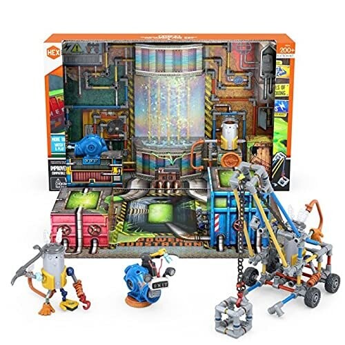 HEXBUG JUNKBOTS Small Factory Habitat Power Sub station, Surprise Toy Playset, Build and LOL ...