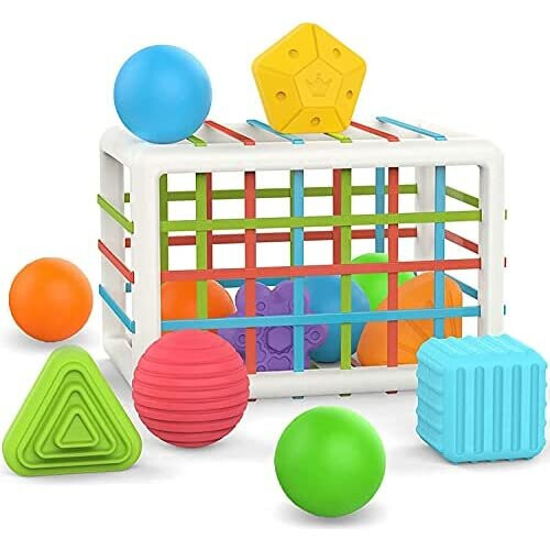 Shape Sorter for 1 2 3 4 Year Old Toddlers - Cube Sensory Sorting Baby ...