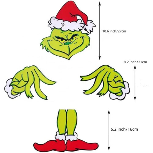 Grinch Christmas Tree Topper Head Arms and Legs Creative Christmas Home ...