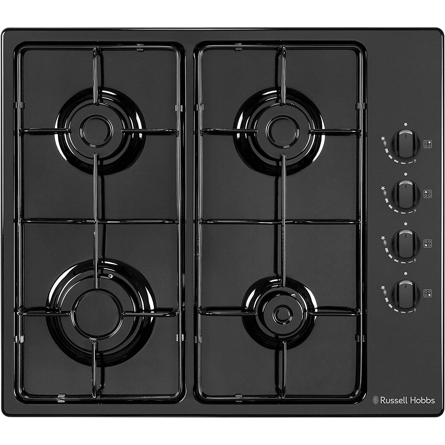 Russell Hobbs Rh60Gh401B 59Cm Wide 4-Burner Black Gas Hob on OnBuy