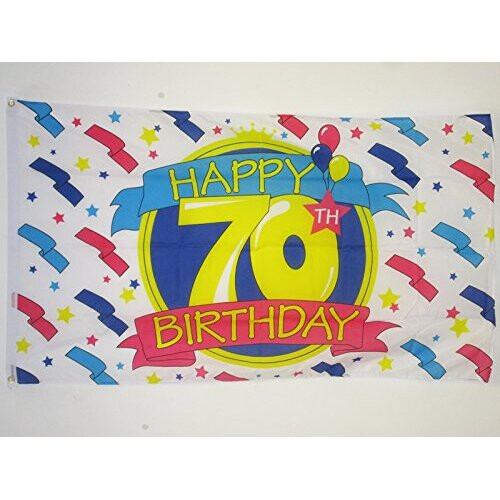 AZ FLAG Happy 70th Birthday Flag 3' x 5' - 70th Birthday's party flags ...