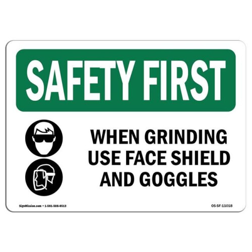 SignMission OS-SF-A-1014-L-11018 10 x 14 in. OSHA Safety First Sign ...