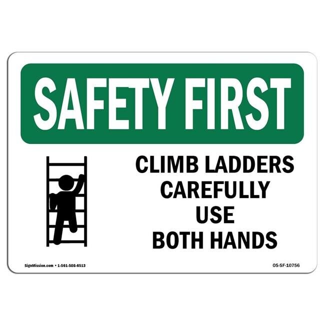SignMission OS-SF-A-1218-L-10756 12 x 18 in. OSHA Safety First Sign ...