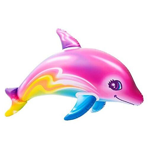 Novelty Treasures 36 Inch Colorful Rainbow Dolphin Inflate Pool Beach ...