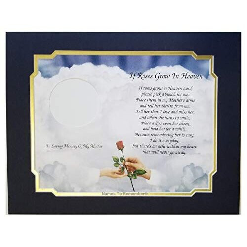 In Memory of Mother "If Roses Grow In Heaven" Memorial Poem For Loss Of ...