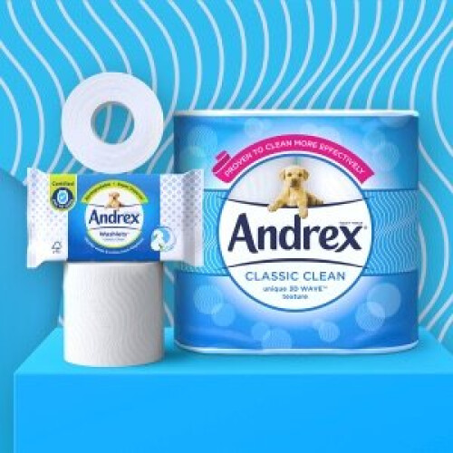 Andrex Classic Clean Toilet Rolls -36 Toilet Paper Pack Unique 3D Wave ...