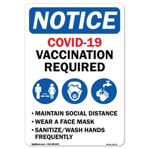 SignMission OS-NS-A-1014-22675 10 x 14 in. Covid-19 Notice Sign - Covid ...