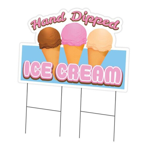 24 x 36 in. Yard Sign & Stake - Hand Dipped Ice Cream on OnBuy