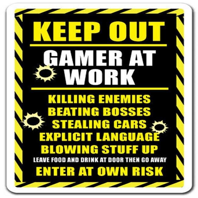 SignMission D-3.5-Z-Keep Out Gamer At Work 5 in. Keep Out Gamer At Work ...