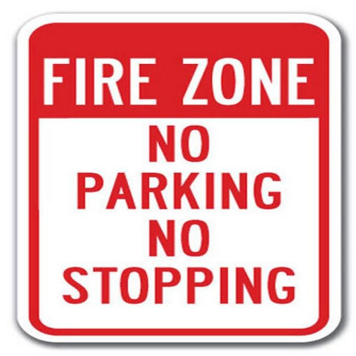 SignMission A-1218 No Stopping or Standing - Fire Z 12 x 18 in. No ...