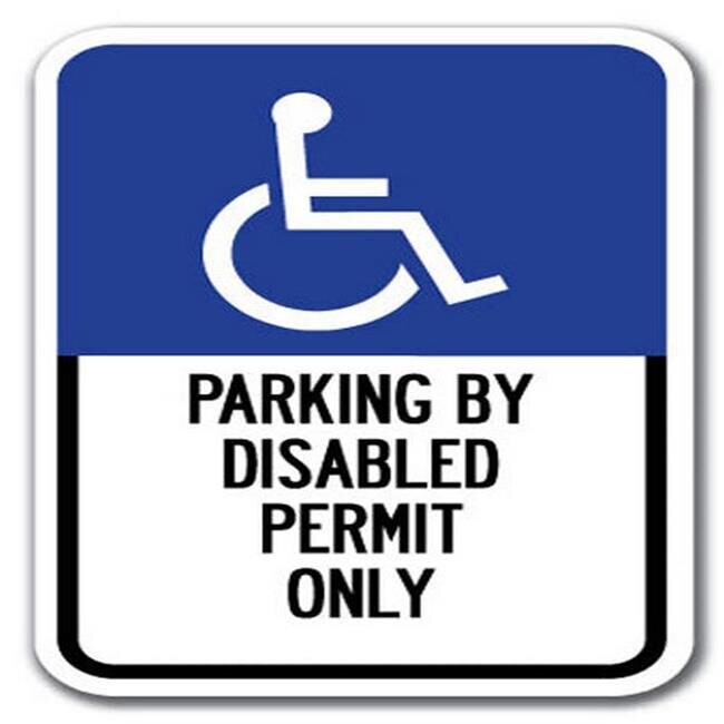 SignMission A-1218 Handicap - Pk Disabled Permit 12 x 18 in. Parking by ...