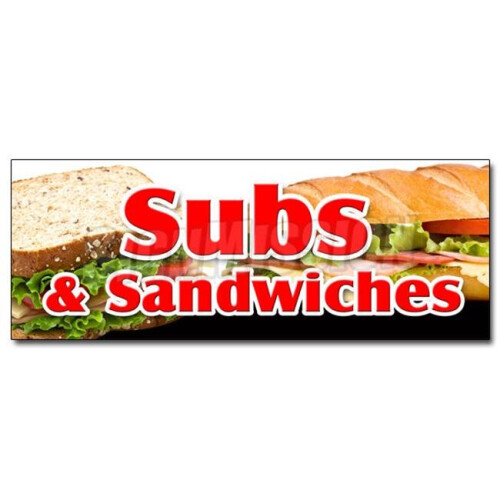 SignMission D-24 Subs & Sandwiches 24 in. Subs & Sandwiches Decal ...