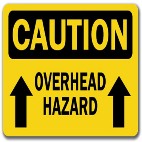 SignMission CS-Overhead Hazard 10 x 14 in. OSHA Safety Caution Sign ...