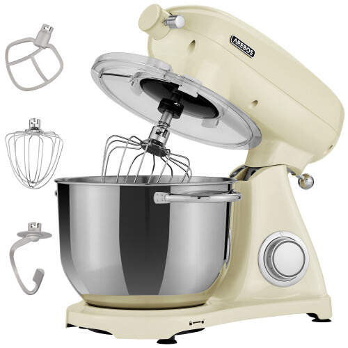 Retro Stand Mixer Food Processor 1800W Cream | Mixer with 6L Stainless ...
