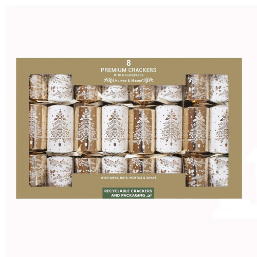 Pack Of 8 Premium Christmas Crackers Traditional Recyclable Eco ...