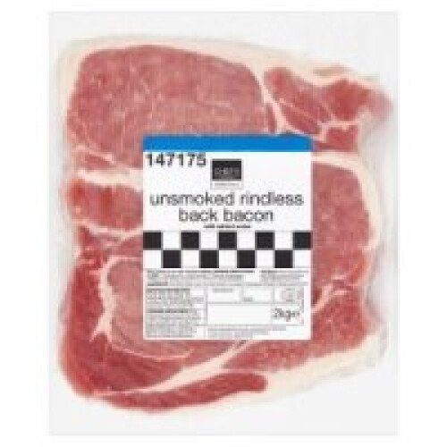 Chef's Essentials Unsmoked Rindless Back Bacon 2kg (2kg) on OnBuy