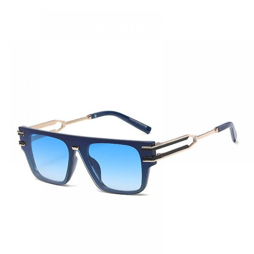 Retro Oversized Flat Top Square Sunglasses One Piece Frameless Big