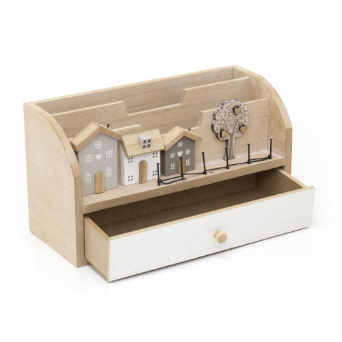 Shabby Chic Wooden House Family Tree Letter Rack | Wooden Letter Rack ...