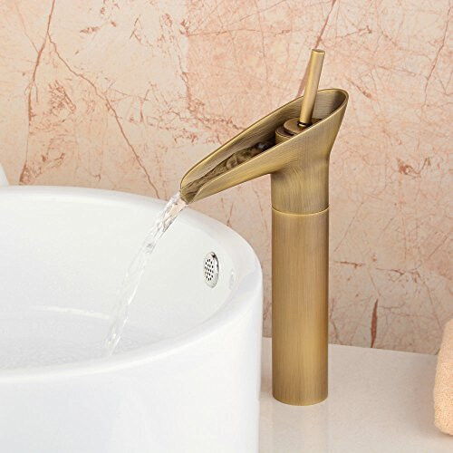 HomeLava Antique Copper Waterfall Tap Bathroom Sink Faucet on OnBuy