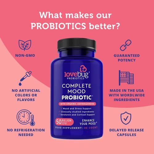 LoveBug Probiotics - Daily Probiotic for Women, 30 Delayed Release ...
