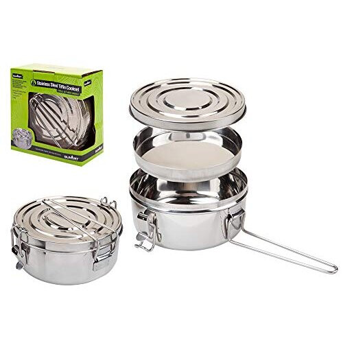 Stainless Steel Pot with Lid and Plate Ideal for Camping on OnBuy