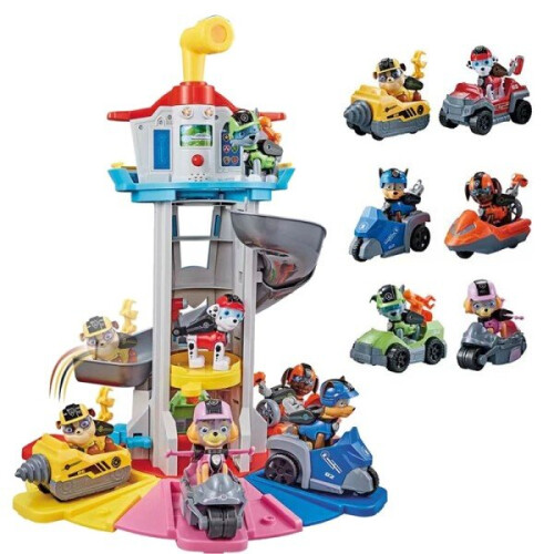 Big Size Pawed Patrolling Canina Lookout Patrolling Tower with 6 Cars 6 ...