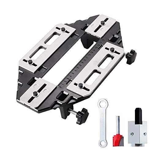 DUEBEL Aluminum Alloy Door Hinge Jig Woodworking Hole Opener Slotting Locator Wooden Door Hinge ...