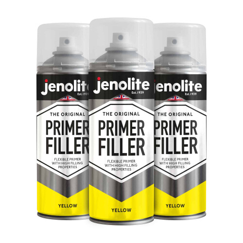 (3, Yellow) JENOLITE Primer Filler Aerosol Paint - Flexible Primer with ...