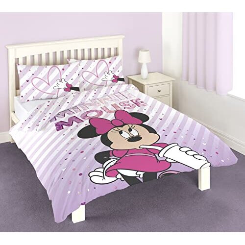 Disney Minnie Mouse Official Double Duvet Cover Set, Pink on OnBuy