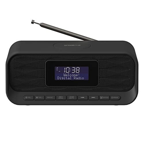 Groov-e Zeus DAB/FM Digital Clock Radio With Wireless Charging and ...