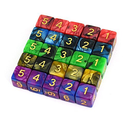 SmartDealsPro 25-Pack D6 Six Sides 16mm Two Color Dice for DND MTG PRG ...