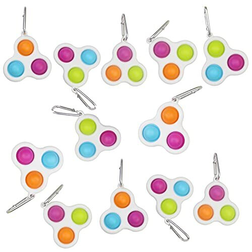 12 Pack Dimple Fidget Popper controller, Mini Keychain dimple Popper ...