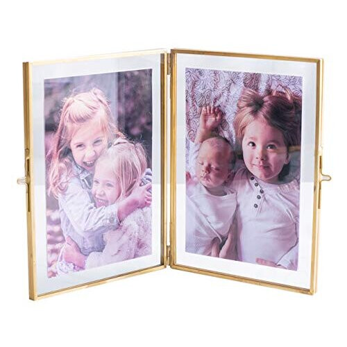 Levilan Double Picture Frames gold Double Pictures Frame with Pressed ...