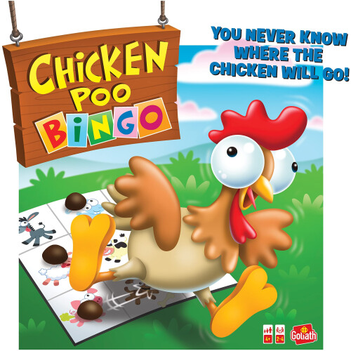 goliath chicken Poo Bingo game - Wind-Up chicken Drops Poos On Bingo ...