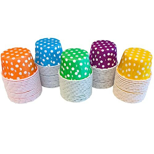 Rainbow colors MINI candy Nut Paper cups - MINI Baking Liners - Red ...
