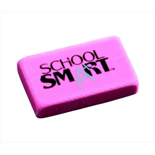 School Smart Block Shape Latex Free Medium Block Eraser, Pink, Pack ...