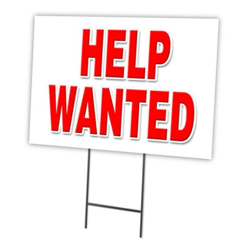 SignMission 18 x 24 in. Help Wanted Yard Sign & Stake Outdoor Plastic ...