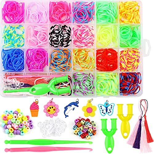 900pcs Loom Bands, Loom Band Kit Twist Loombands with Crochet Hooks, S ...