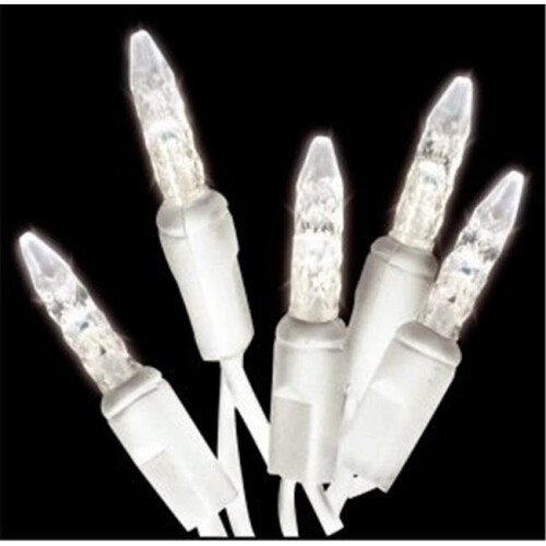 M5 LED Light Strands - Pure White - White Wire Full Wave Poly Bagged on ...