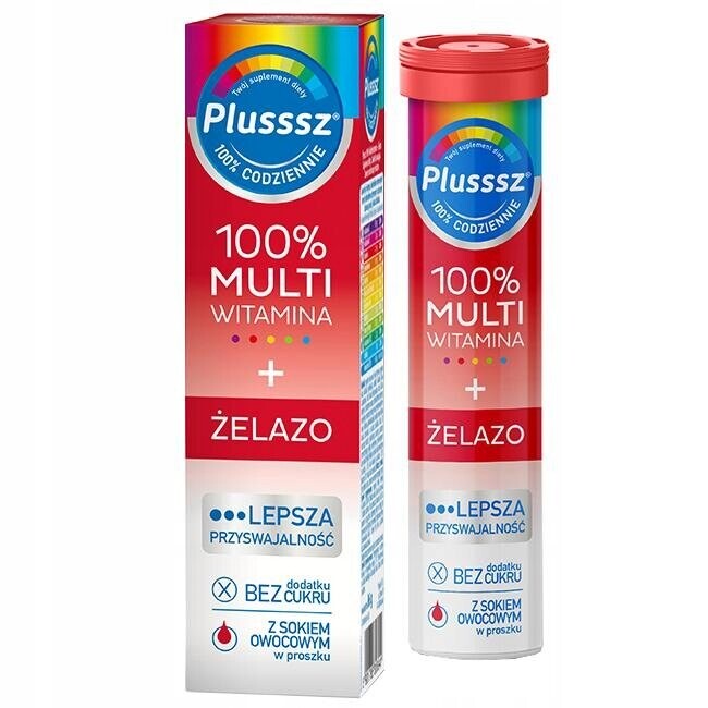 PLUSSSZ 100% Multivitamin + Iron - 20 effervescent tablets on OnBuy