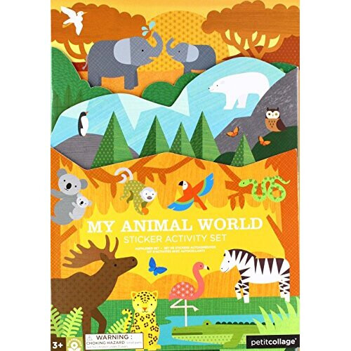 Petit Collage Sticker Activity Book, My Animal World ?Giant Fold Out ...