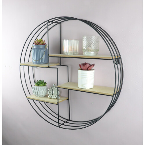 Round Multi Section Shelf Metal Wire Wall Mounted Floating Shelves G ...